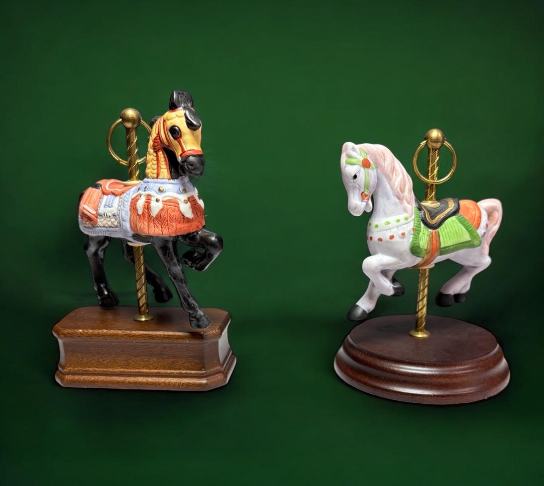 Vintage Miniature Carousel Horse by Flambro, Simson Carousel Horse ...