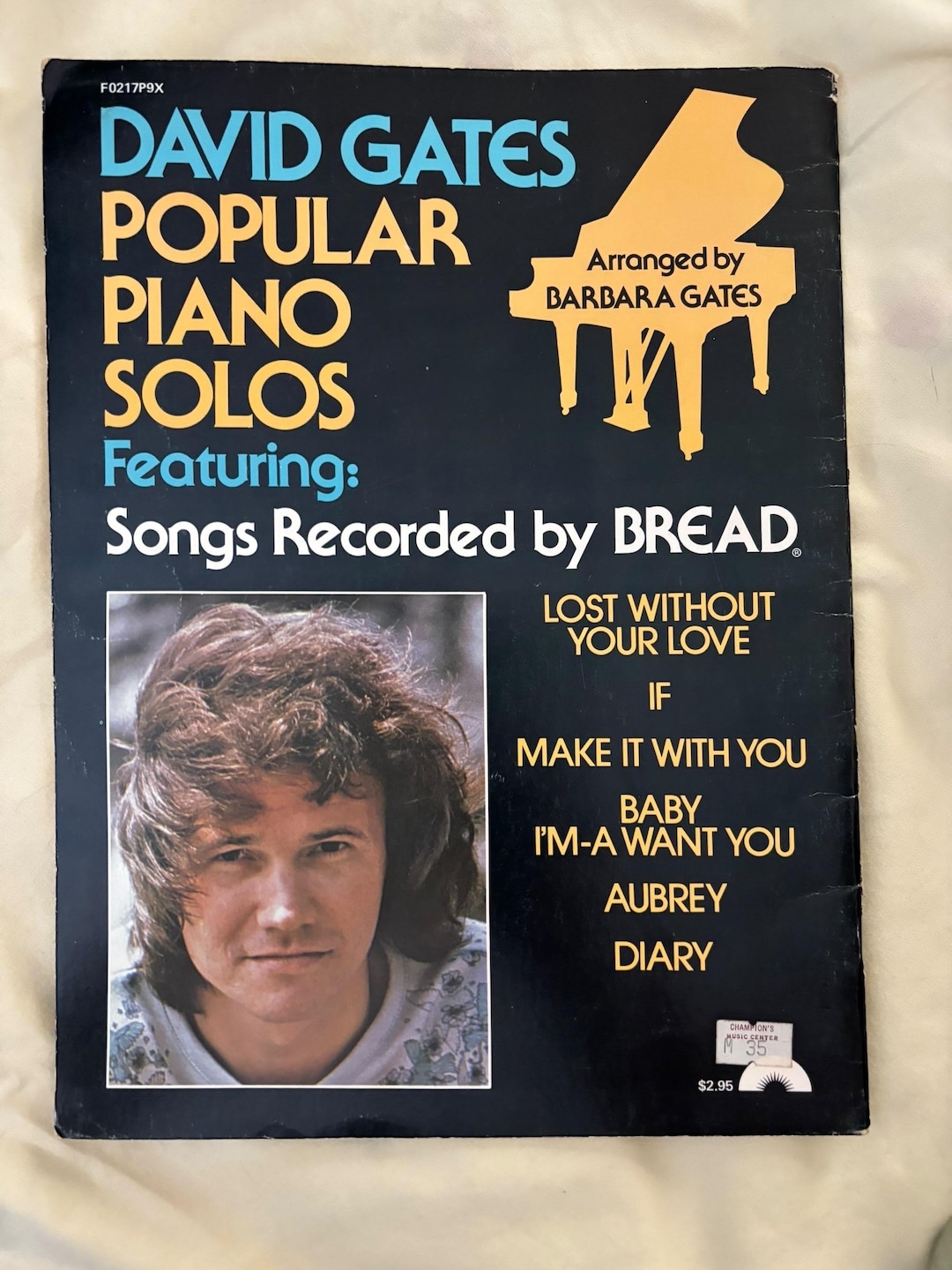David Gates Songbook, David Gates Popular Piano Solos Sheet Music Book ...