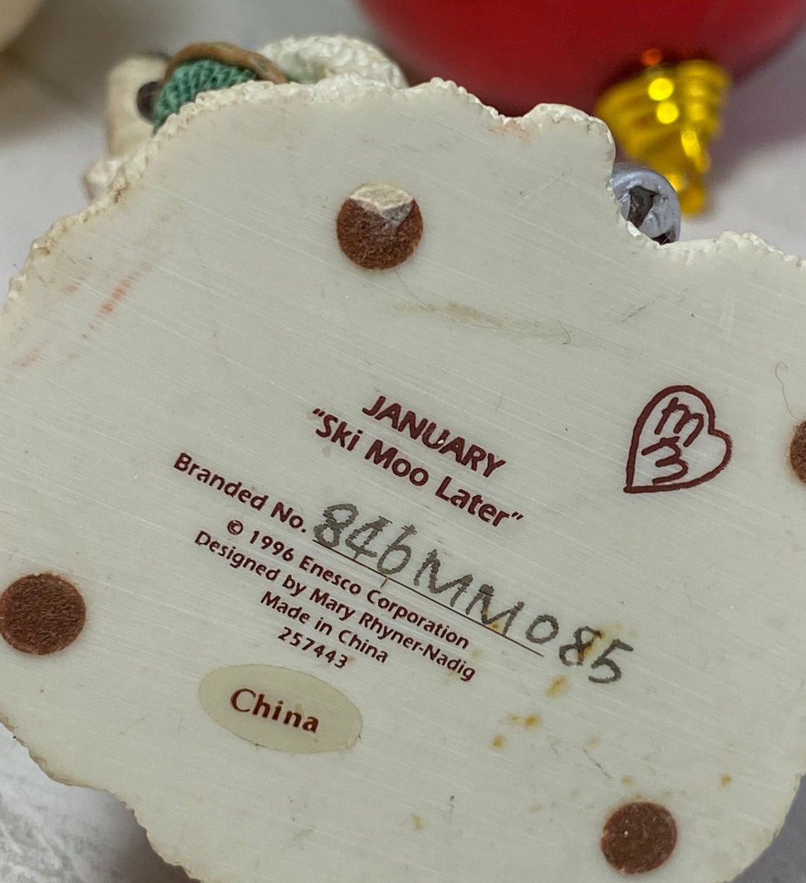 January ski Moo Later Marys Moo Moos Cow Figurine Enesco - Etsy