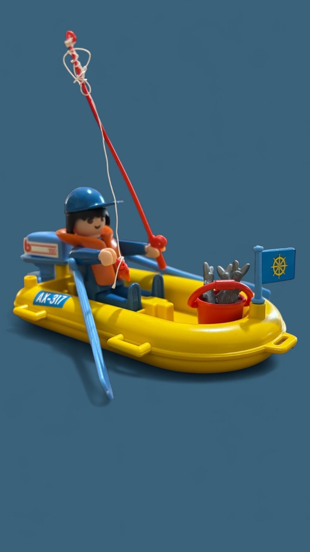 Vintage Playmobil Fisherman's Zodiac Boat Set #3574 - 1974 Gebora - Etsy