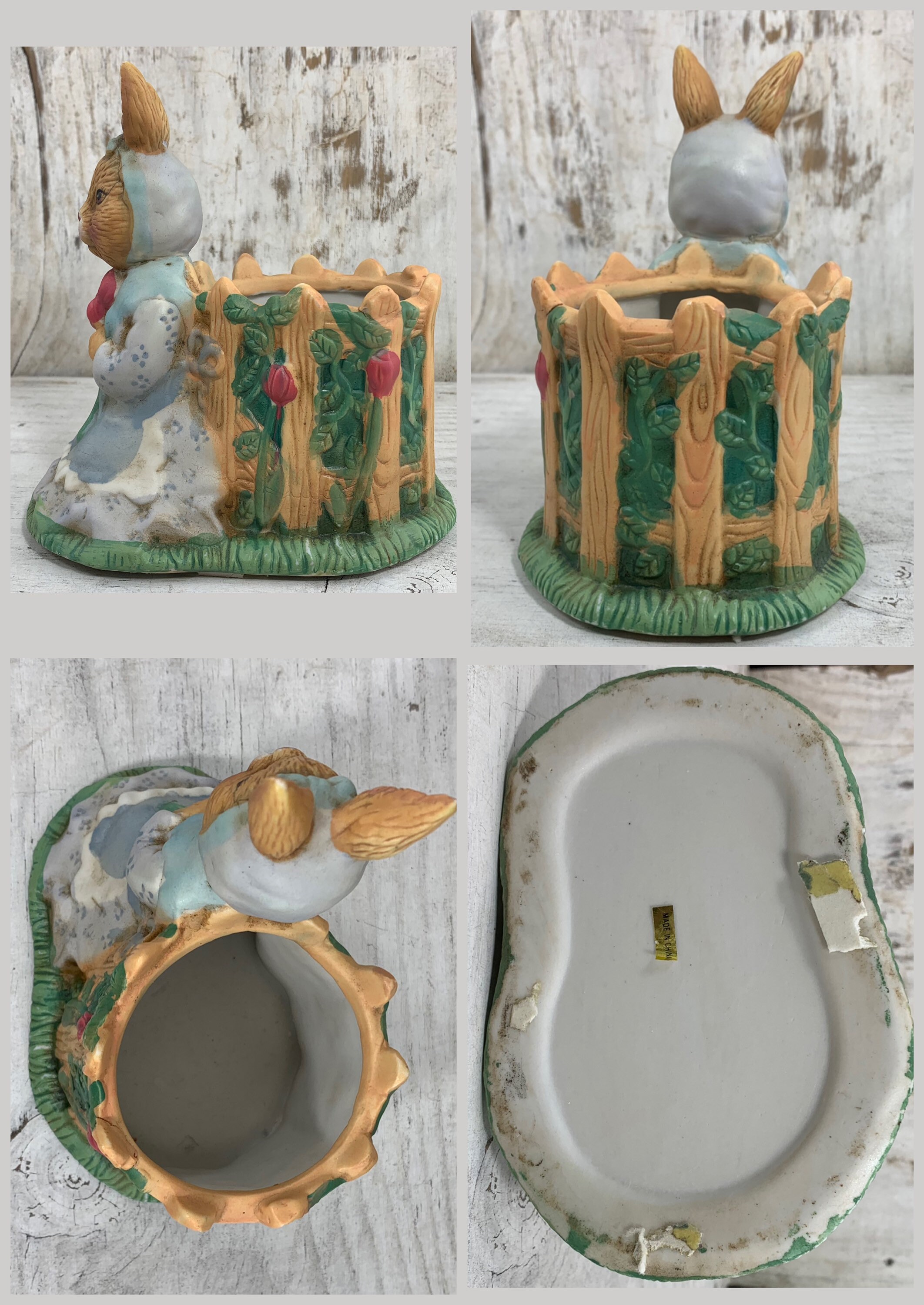 Vintage Bunny Rabbit Figurine Planter Rabbit Candy Dish Your | Etsy