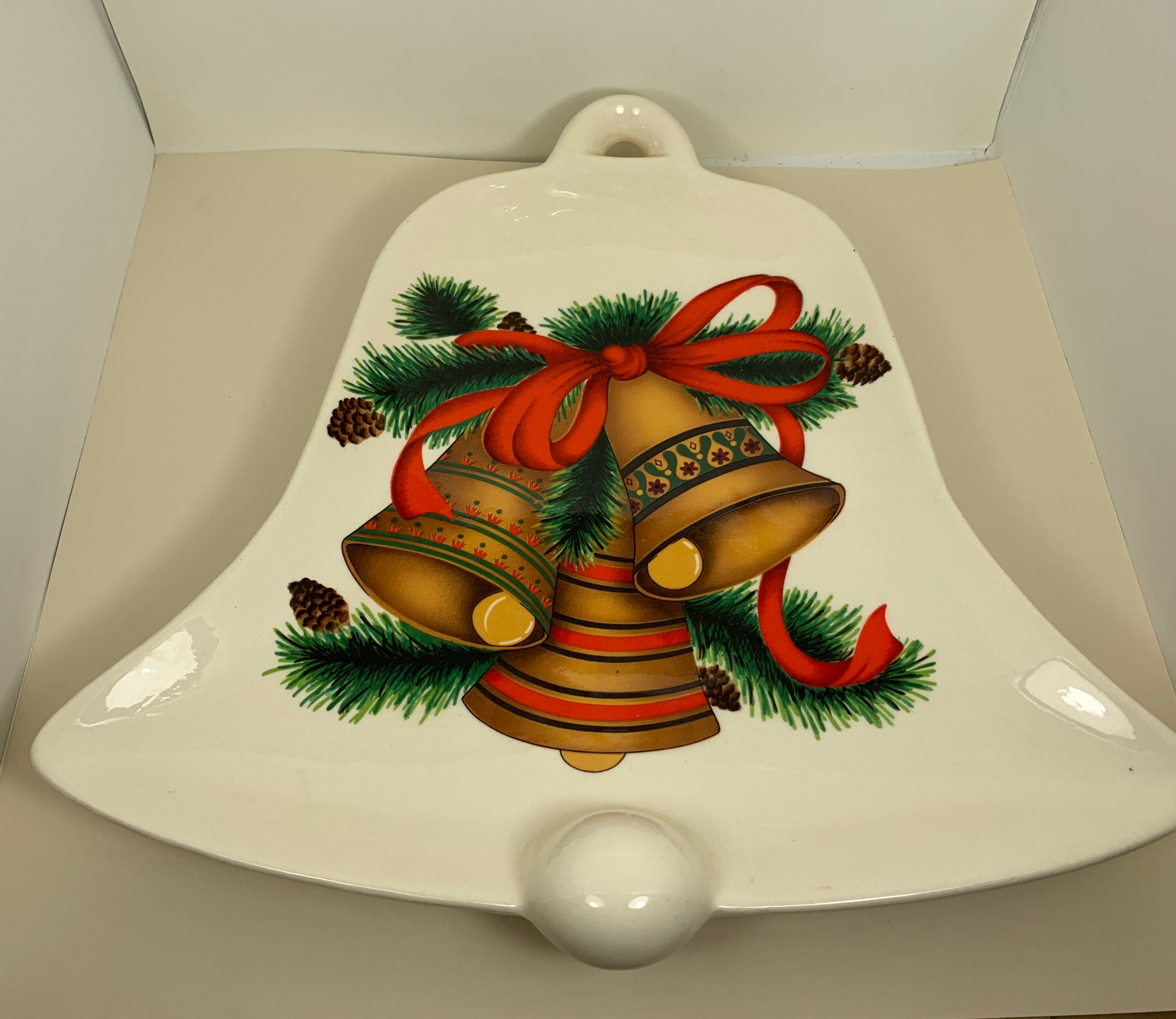 Christmas Bell Shaped Dish, Christmas Serving Platter, Dessert Tray ...