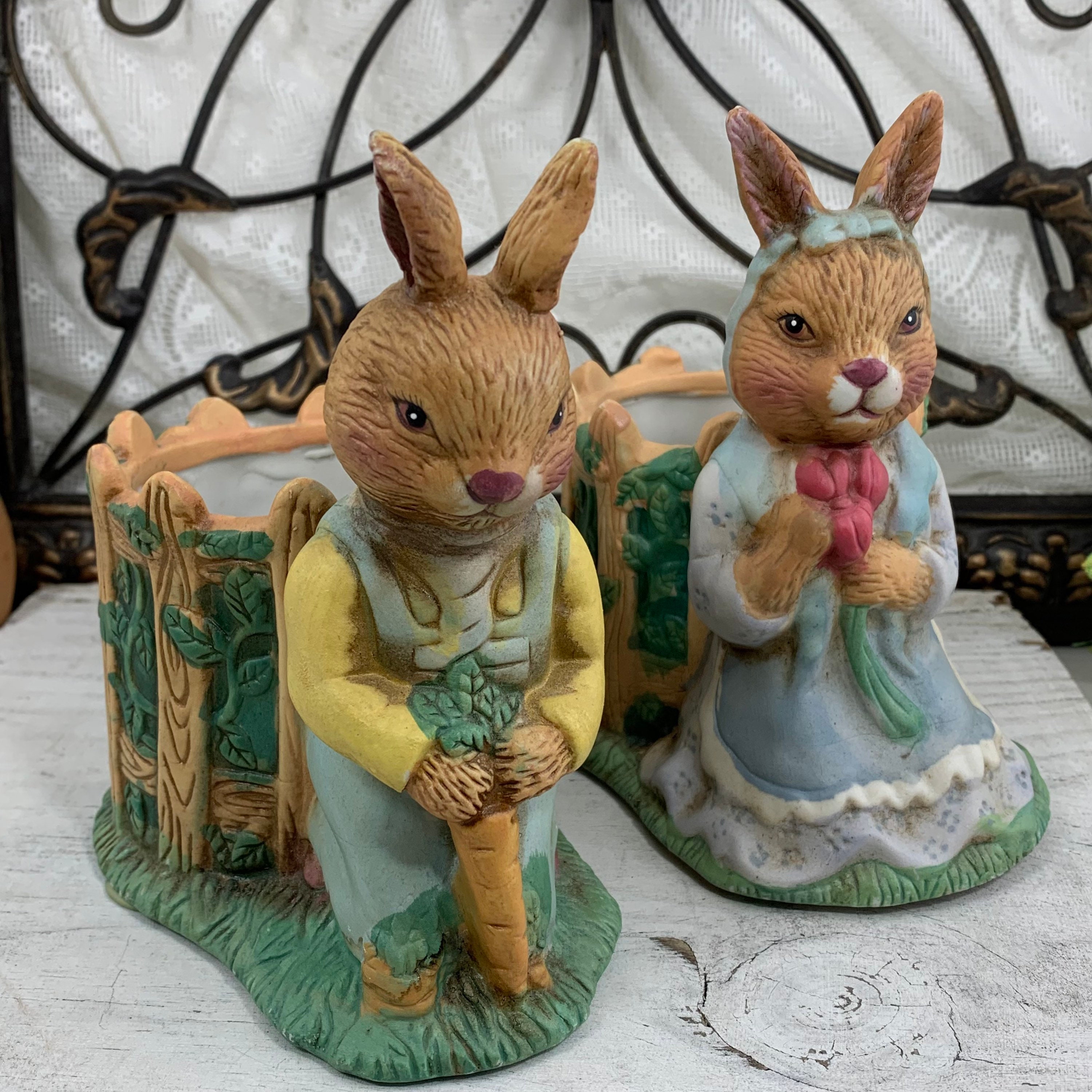 Vintage Bunny Rabbit Figurine Planter Rabbit Candy Dish Your | Etsy