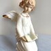 Vintage Rare Sansco Porcelain Angel Figurine W/ Gold Trim Holding Book ...