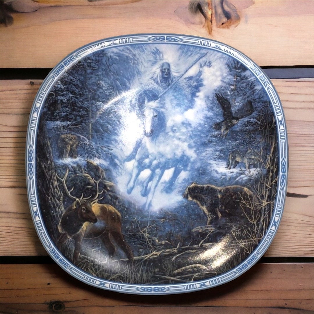 Native American Indian Collector Plate - Snow Rider by Bradford ...