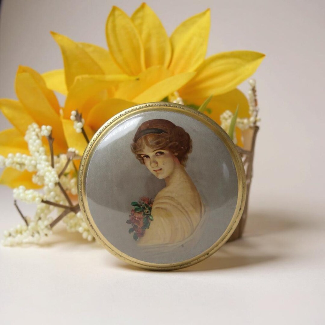 Vintage Pill Box, Victorian Design Pill Box, Victorian Lady Pill ...