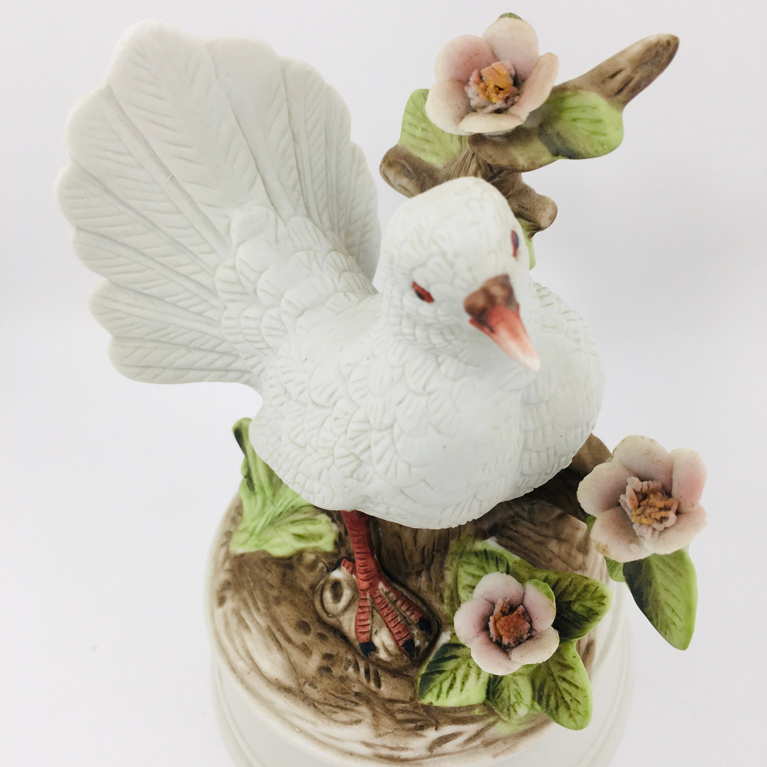 Royal Crown White Dove Porcelain Music Box Somewhere My Love | Etsy