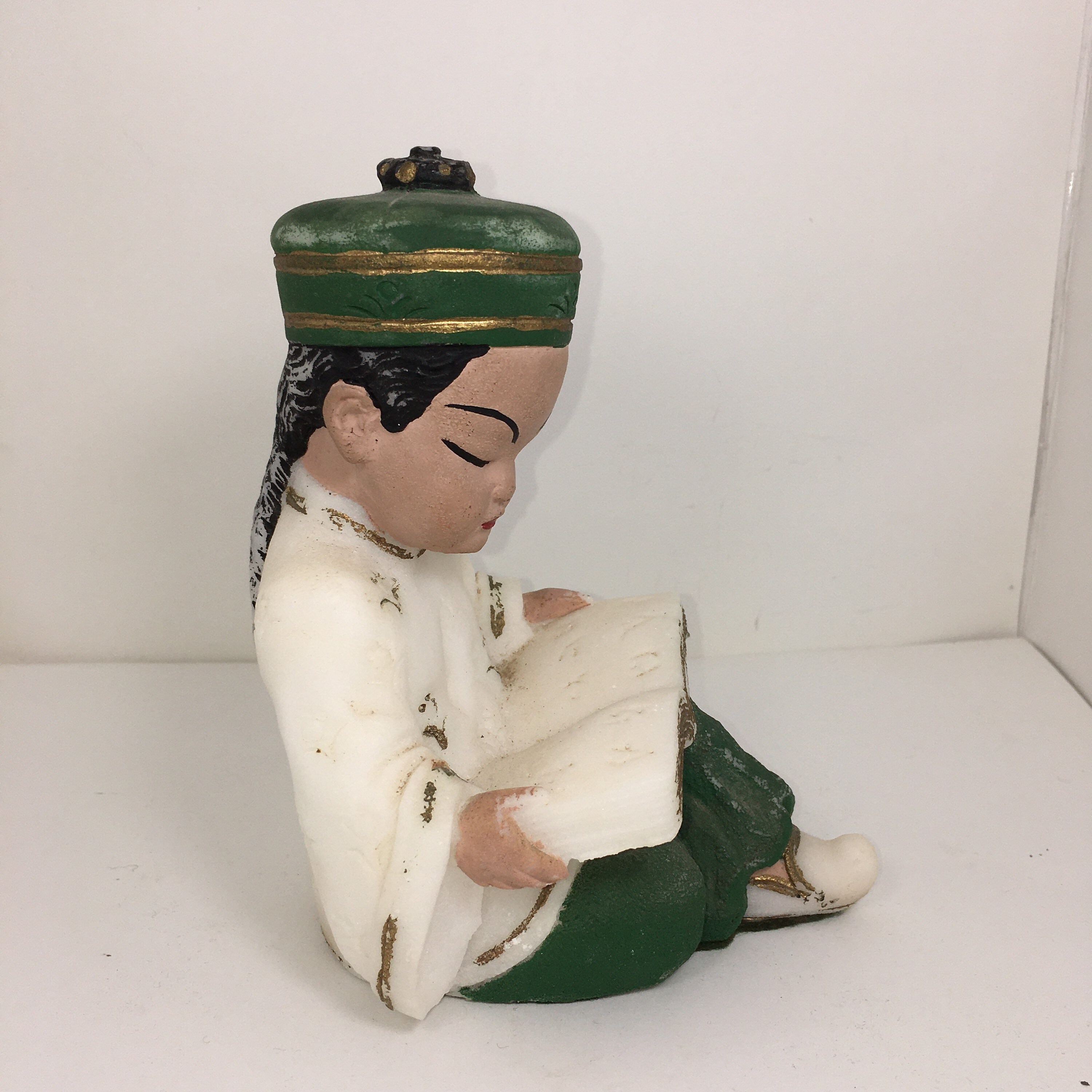 Vintage Chinese Children Sculptured Bookends| Boy and Girl Asian ...