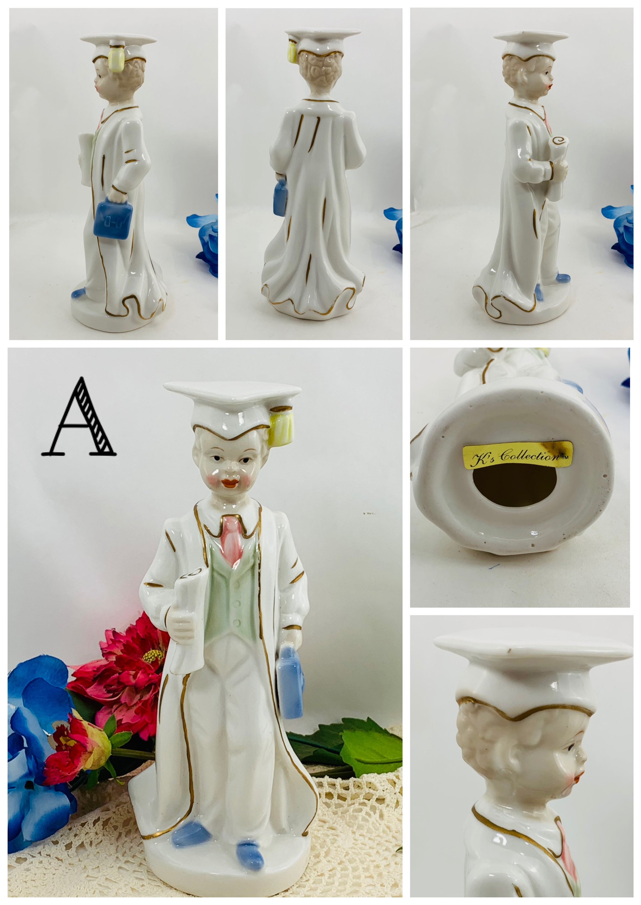 Graduation Figurine Boy Porcelain Graduation Gift Ks - Etsy