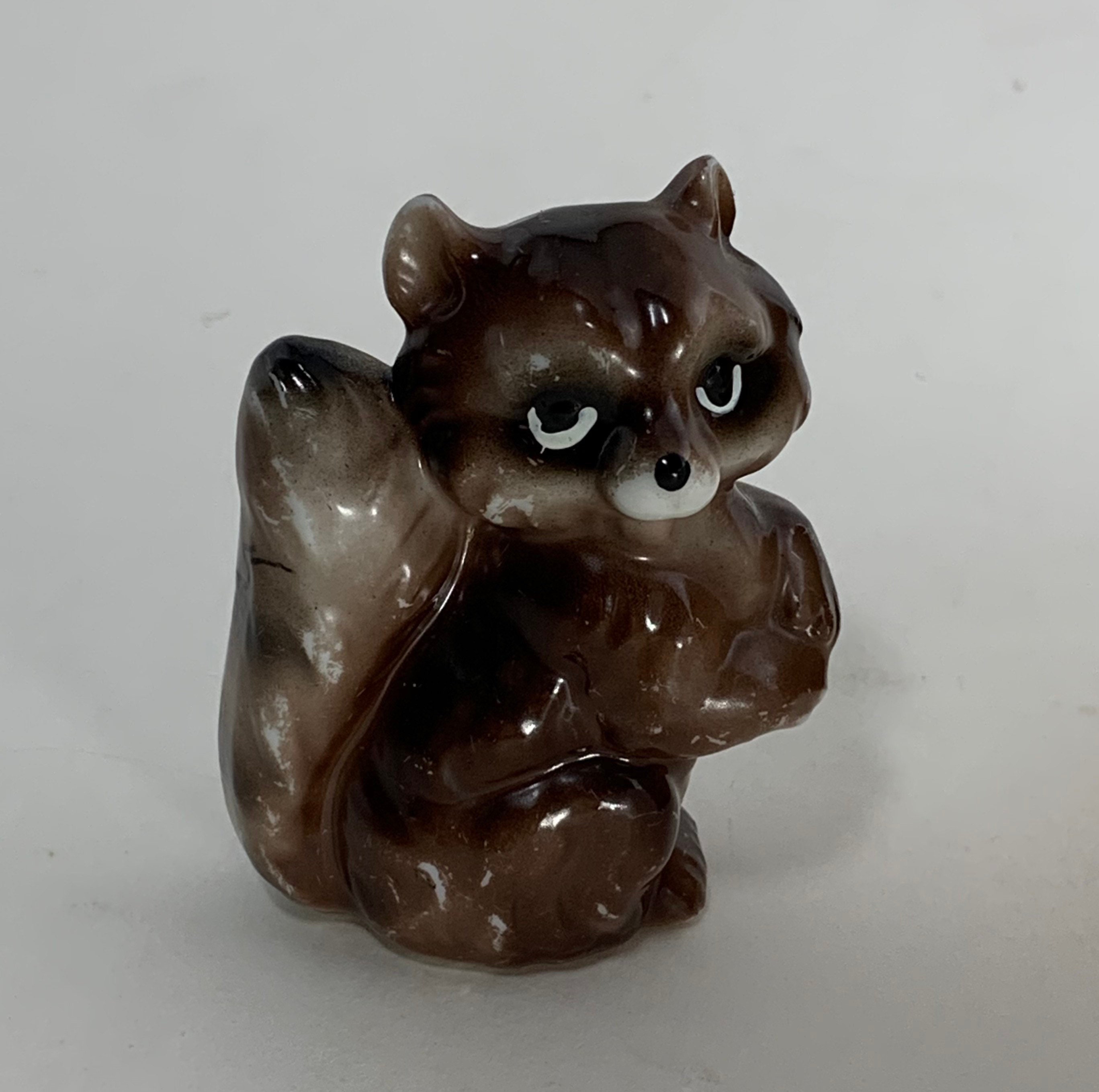 Ceramic Raccoon Figurine Hand Painted Vintage Japan | Etsy