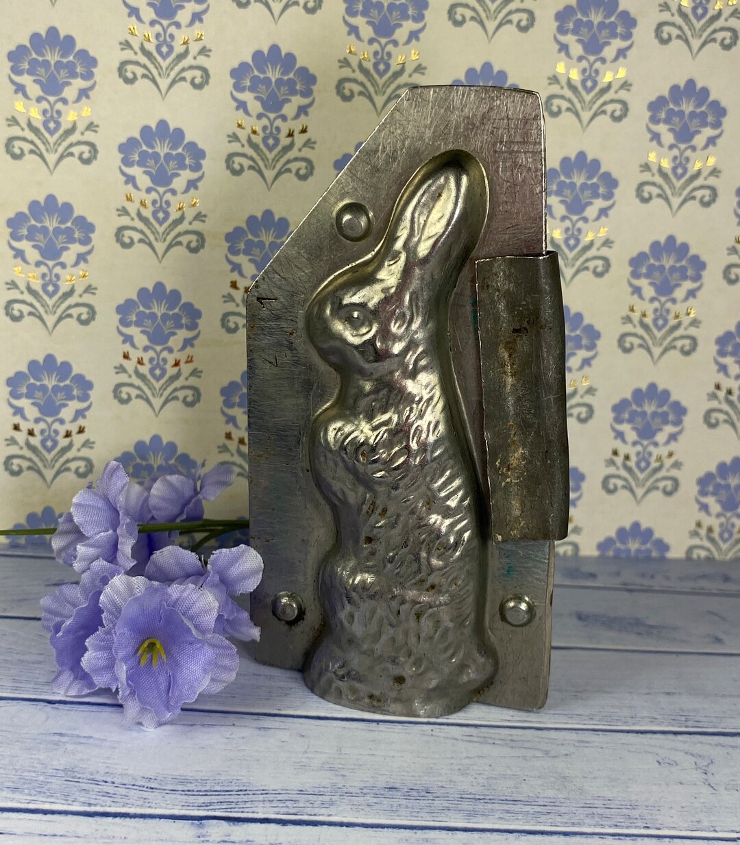 Vintage Standing Rabbit Chocolate Candy Mold Bunny Mold, Antique Metal ...