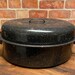 Black Enamelware Roasting Pan, Vintage Turkey Roaster, Dutch Oven - Etsy