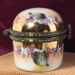 Limoge China Trinket Jewelry Box, Oval Limoge Ring Box With Floral ...
