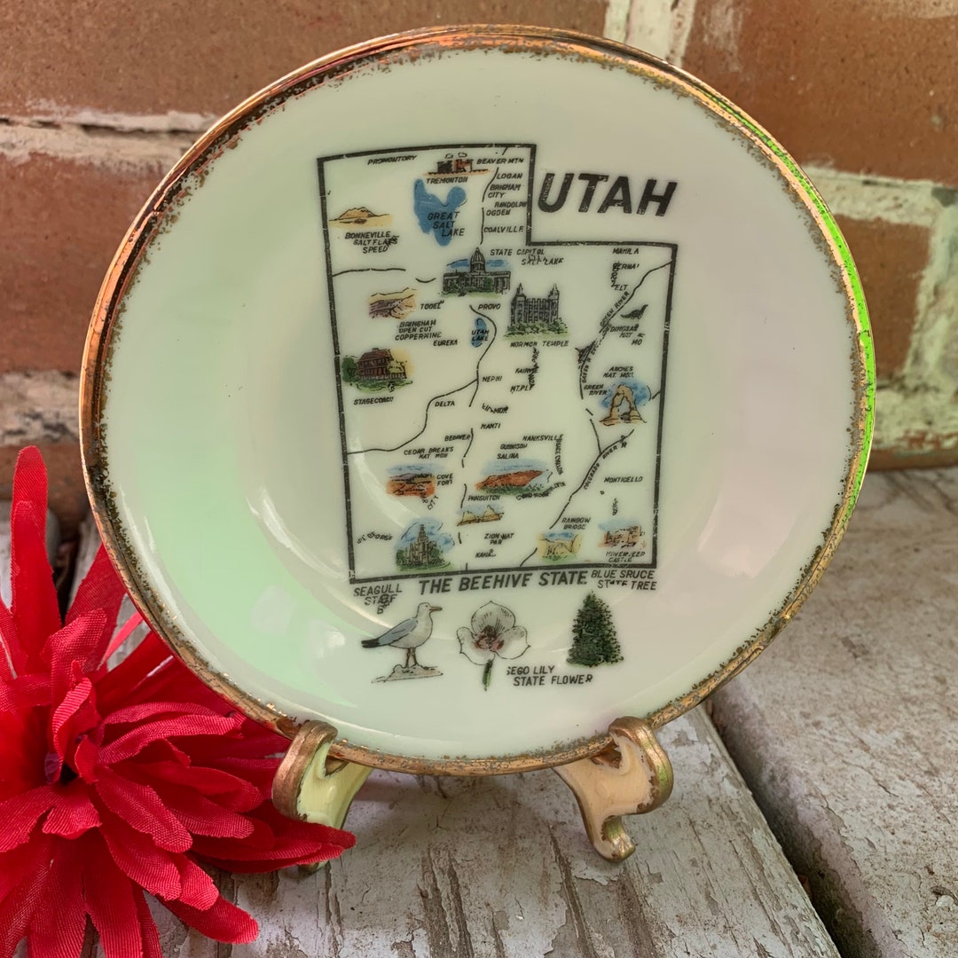 Vintage Utah State Souvenir Plate, Miniature Plates - Etsy