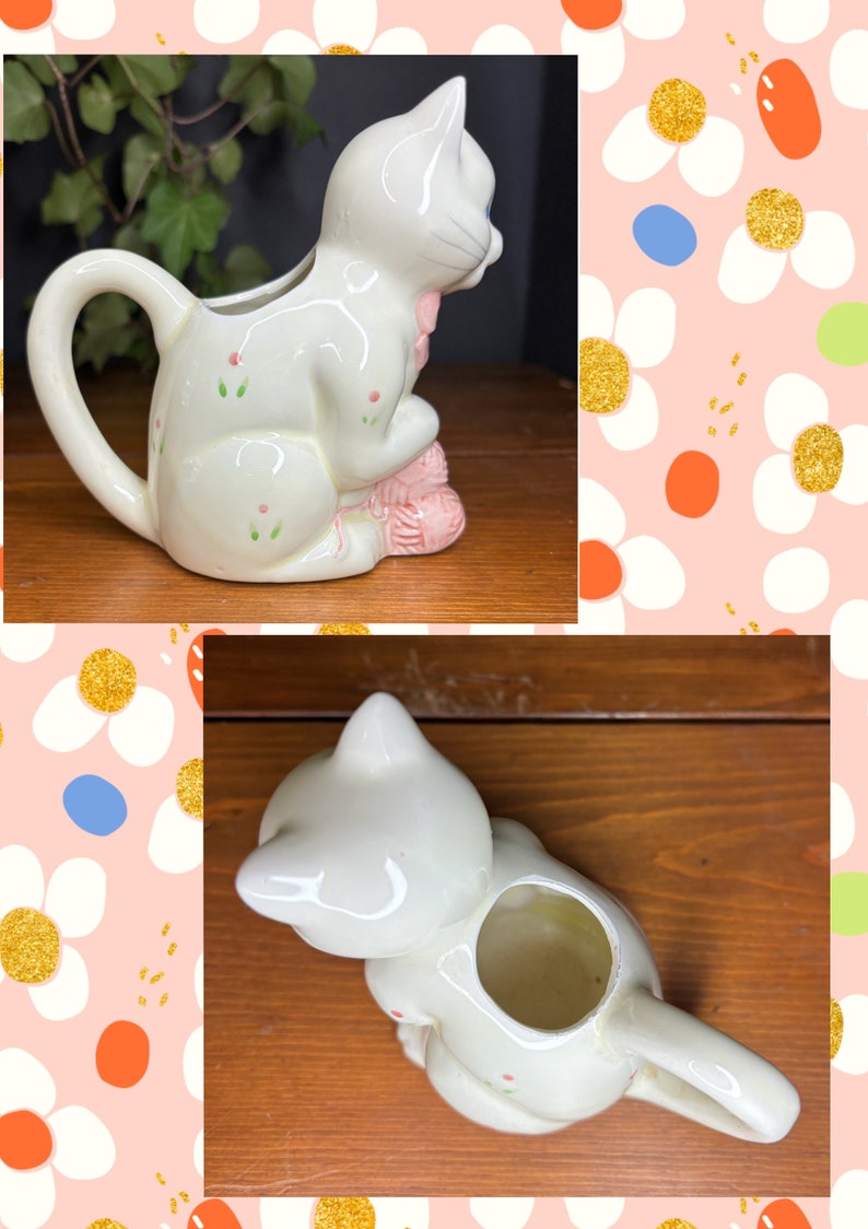 Vintage Russ Cozy Cat Creamer Pitcher and Cozy Kitty Cat Salt and ...