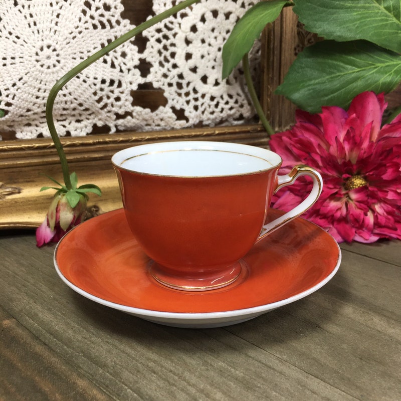 Orange Tea Cup - Etsy