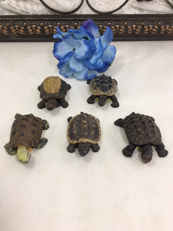 Vintage Turtle Figurines Set of Five Ceramic Turtle Tortoise - Etsy