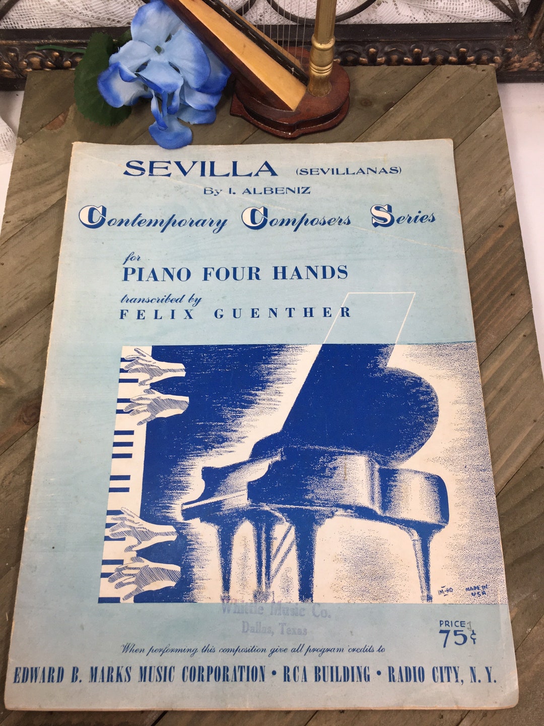 Sevilla (sevillanas) by I Albeniz Vintage Sheet Music, Piano Four Hands ...