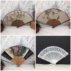Folding Hand Fans, Vintage Oriental Hand Fans, Korean Hand Fans, Taiwan ...