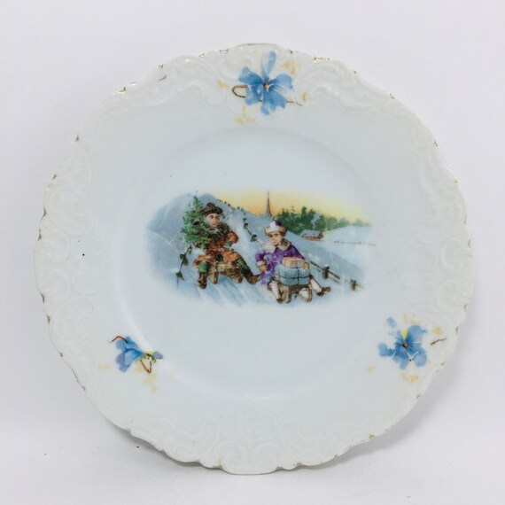 Christmas Snow Sled Ride Decorative Plate | Etsy