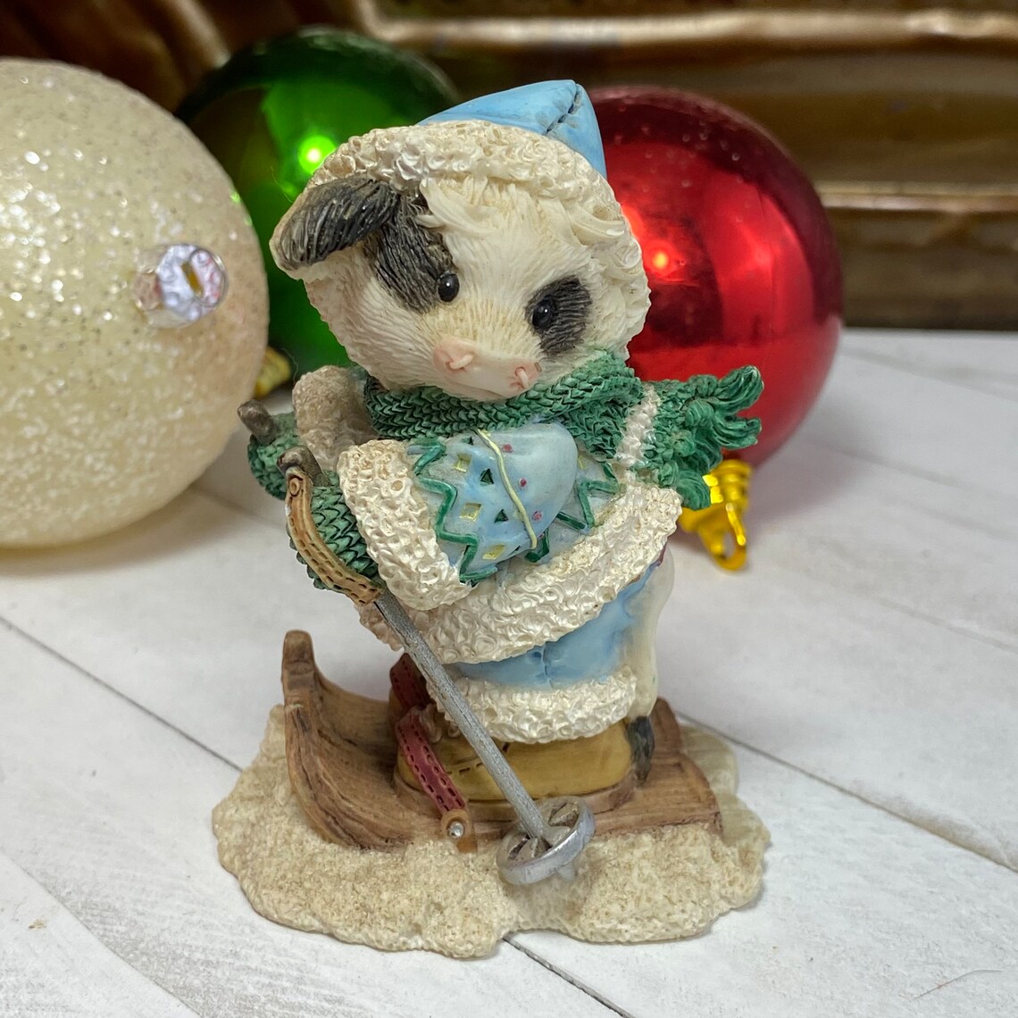 January ski Moo Later Marys Moo Moos Cow Figurine Enesco - Etsy