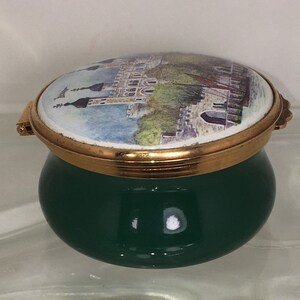 Kingsley Enamels Trinket Box - Castle and River Scene, Vintage - Etsy