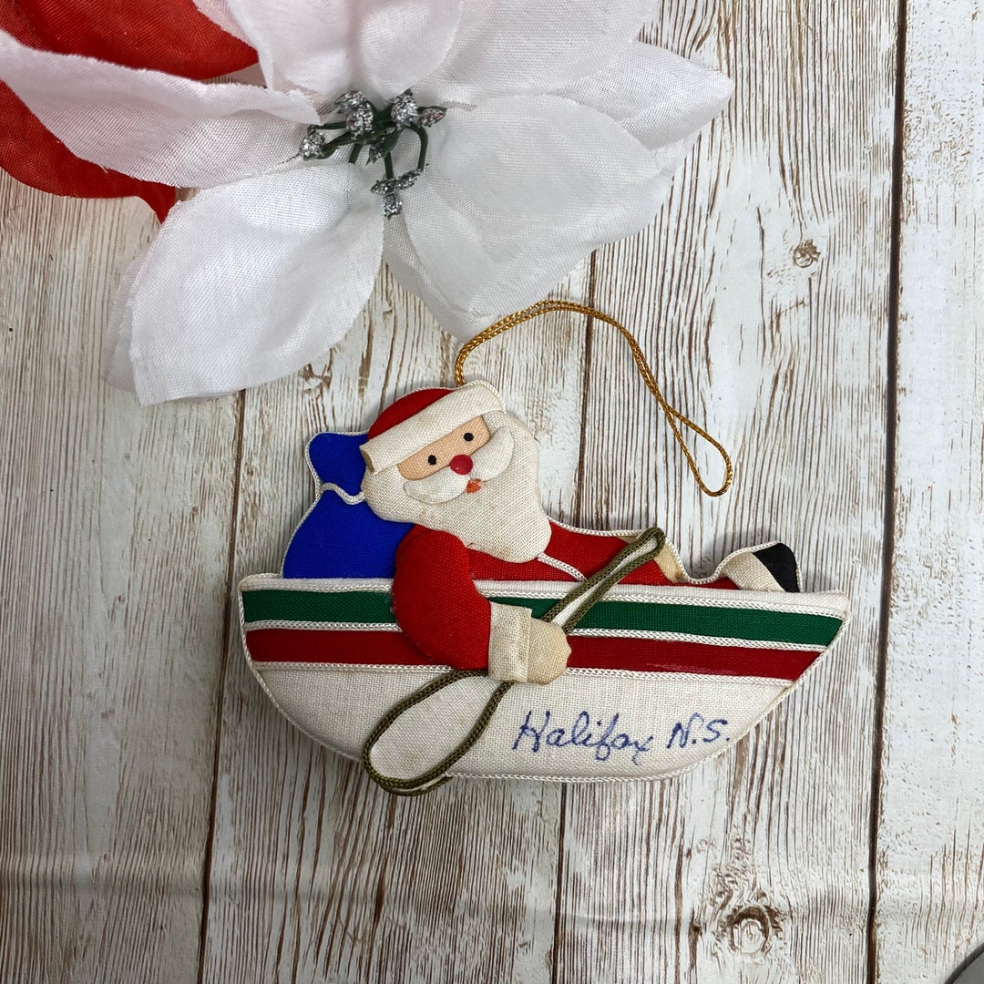 Nautical Santa in a Row Boat Ornament, Nova Scotia Santa - Etsy