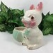 Vintage Bunny Rabbit With Cabbage Planter, Bunny Rabbit Vase, Rabbit ...
