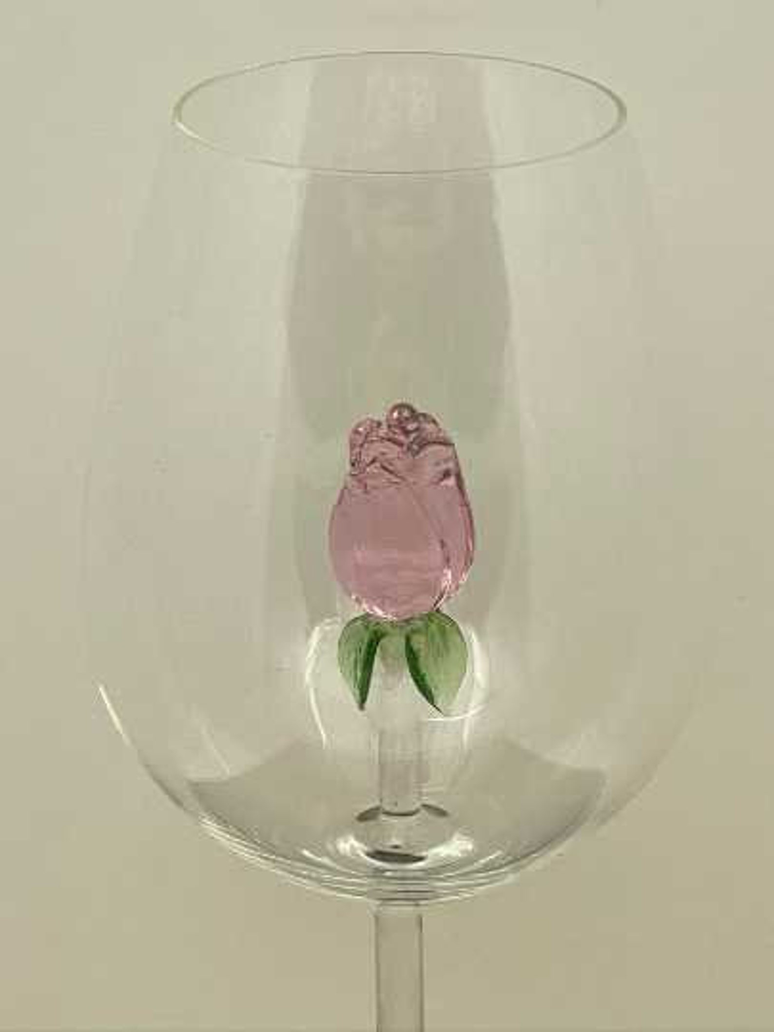Pink Rose Wine Glass – Handcrafted Lead-free Crystal Glass, Limited ...