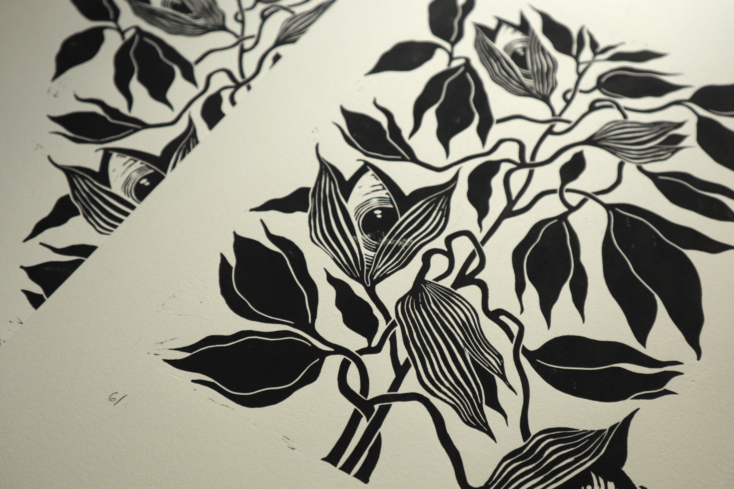 Wall Decor Printed Linocut Hand Made Art Print Limited Edition Home ...