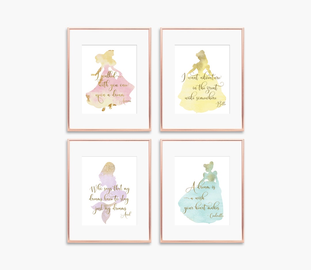 Princess Wall Art | Princess Gallery Wall | Wall Art | Princess Nursery ...