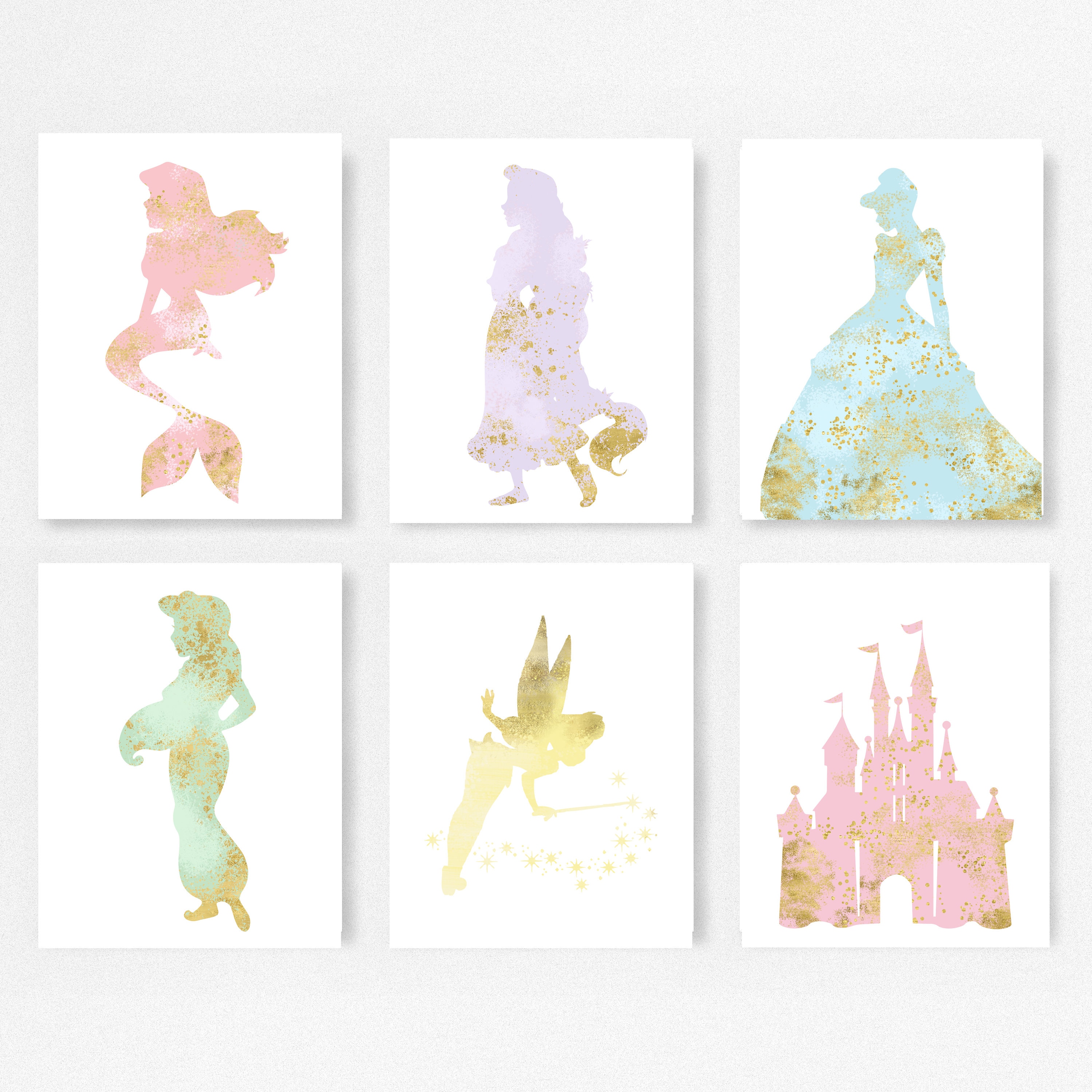 Princess Kids Room Princess Wall Art Princess Nursery Baby - Etsy