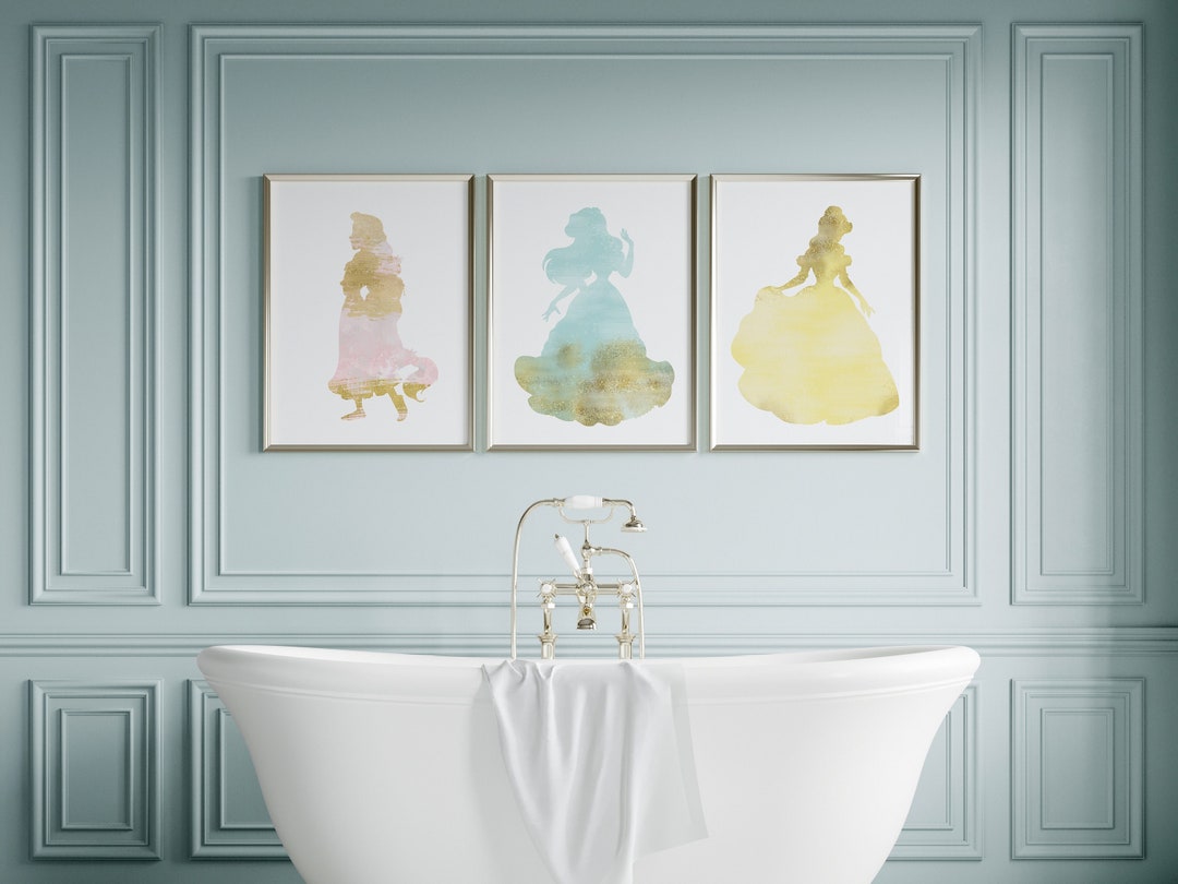 Princess Wall Art Print Set Wall Art Princess Nursery Wall Decor ...