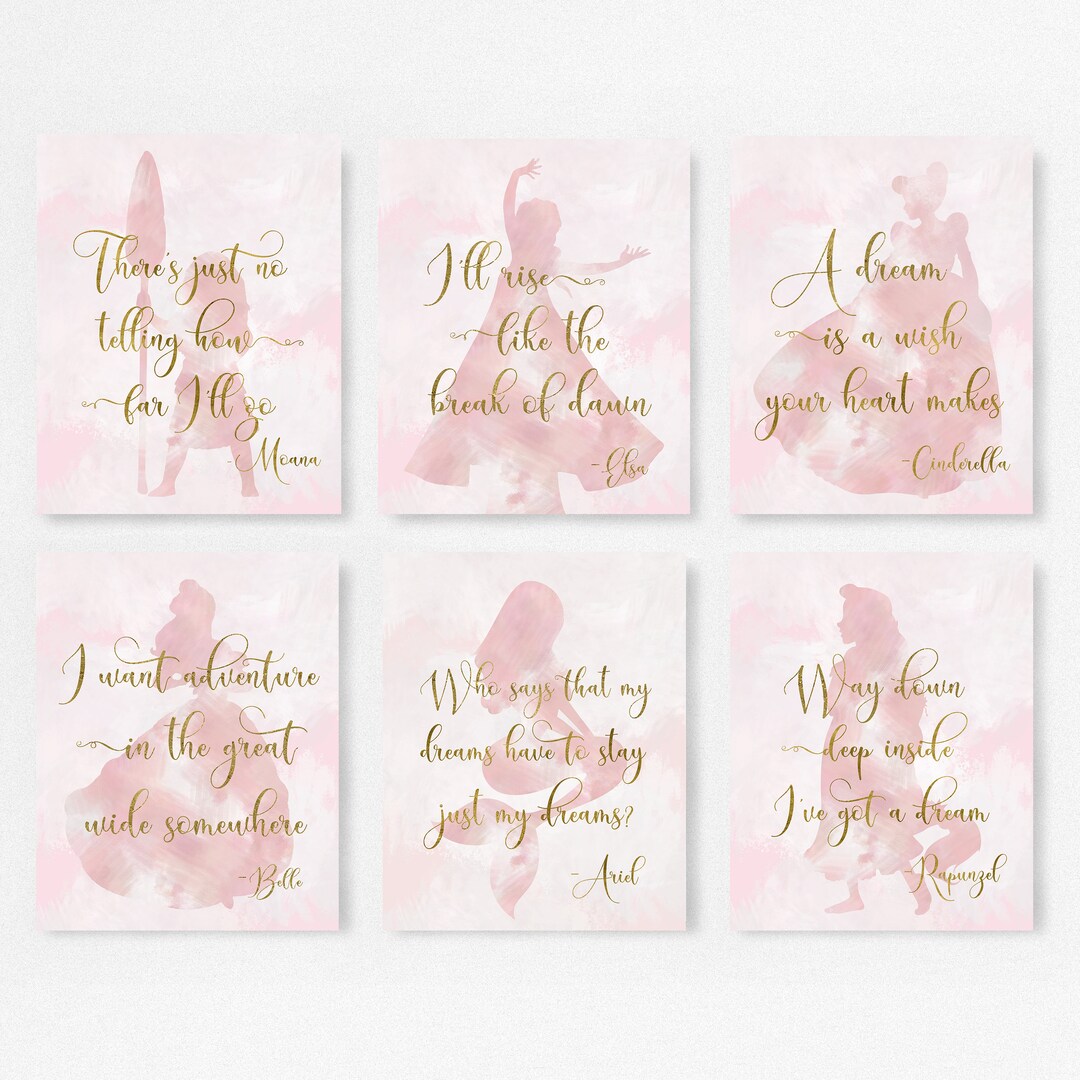Pink Gold Princess, Princess Print, Princess Nursery, Baby Shower ...