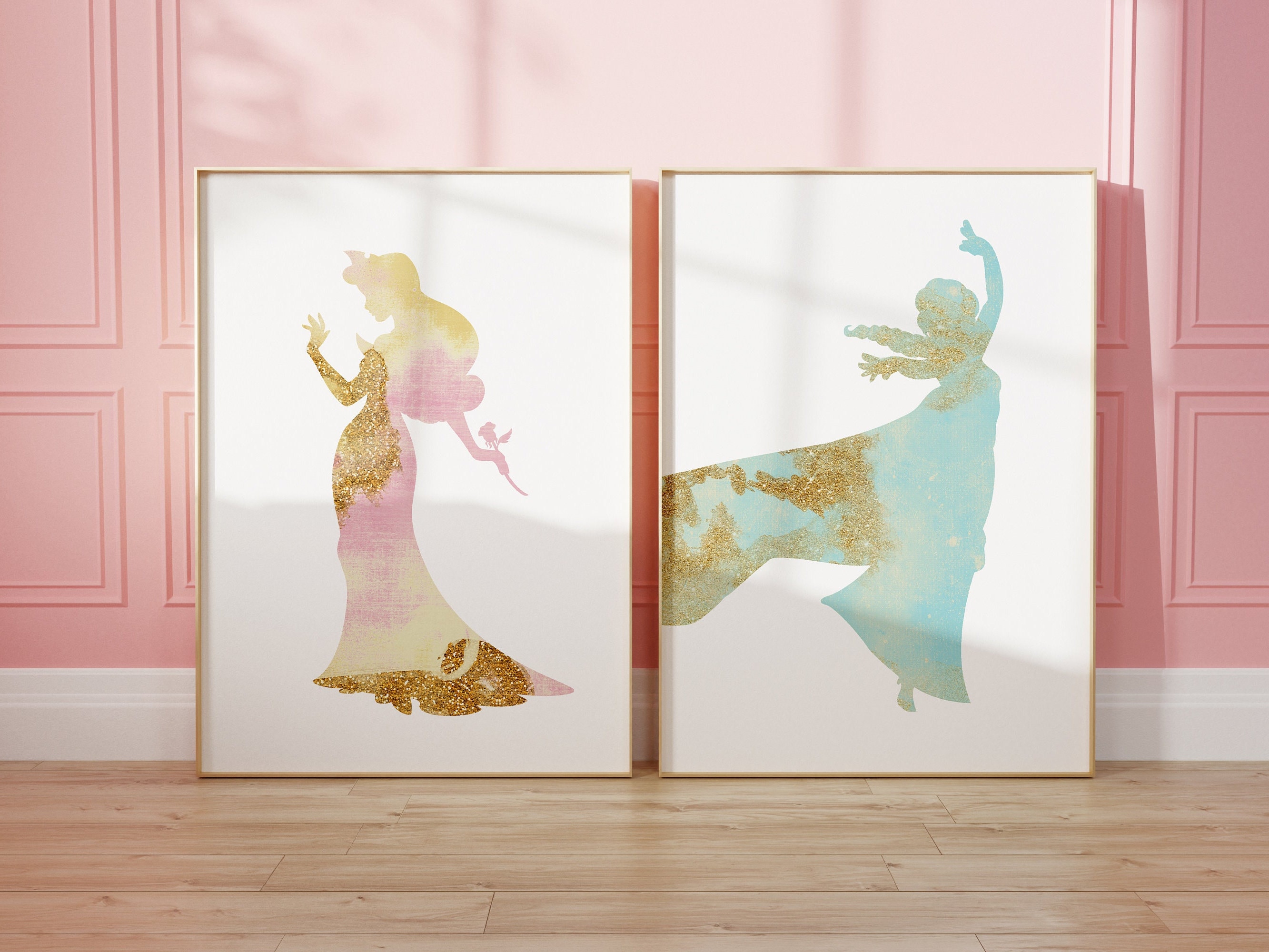 Princess Wall Art Print Set Wall Art Princess Nursery - Etsy