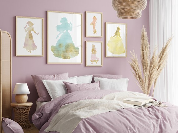 Princess Wall Art Print Set Wall Art Princess Nursery - Etsy
