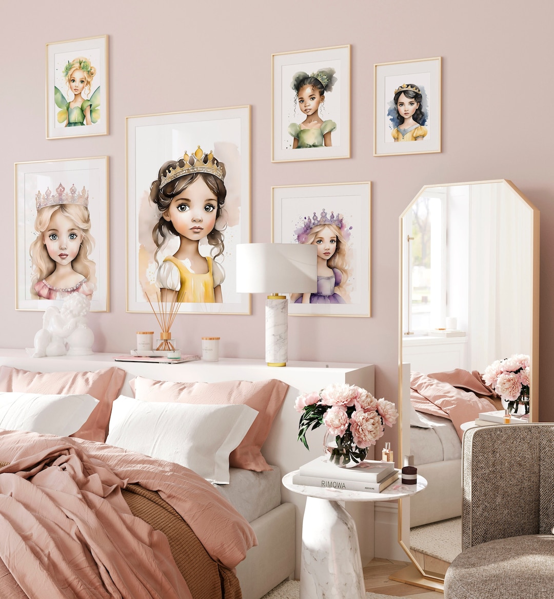 Princess Wall Art Print Set | Wall Art | Princess Nursery | Wall Decor ...