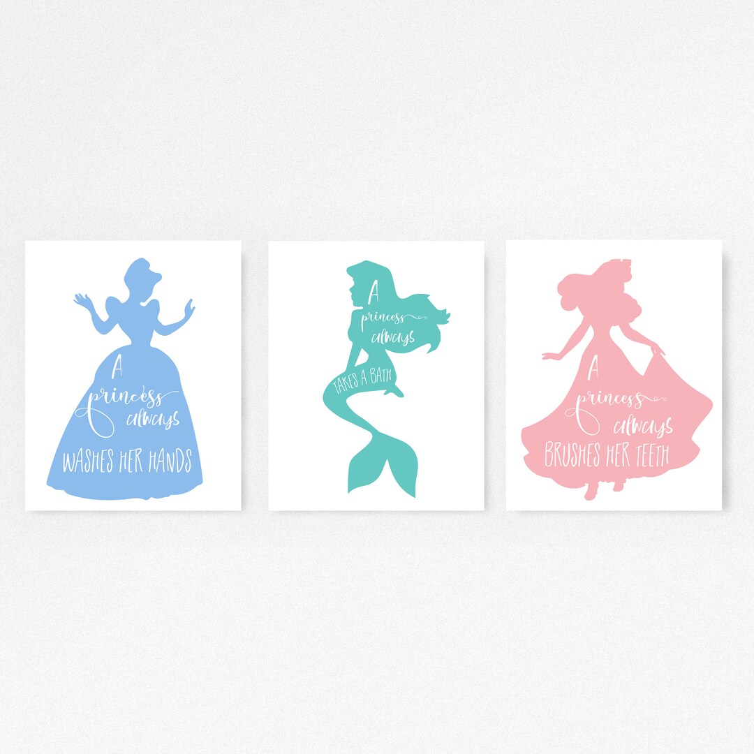 Princess Bathroom Art Prints, Girl's Room Decor (digital Download) - Etsy