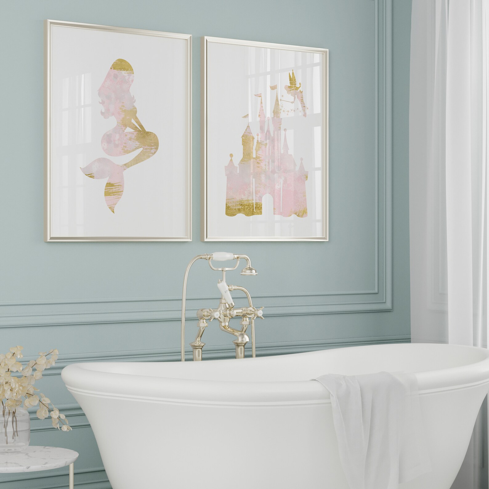 Princess Wall Art Print Set Wall Art Princess Nursery - Etsy