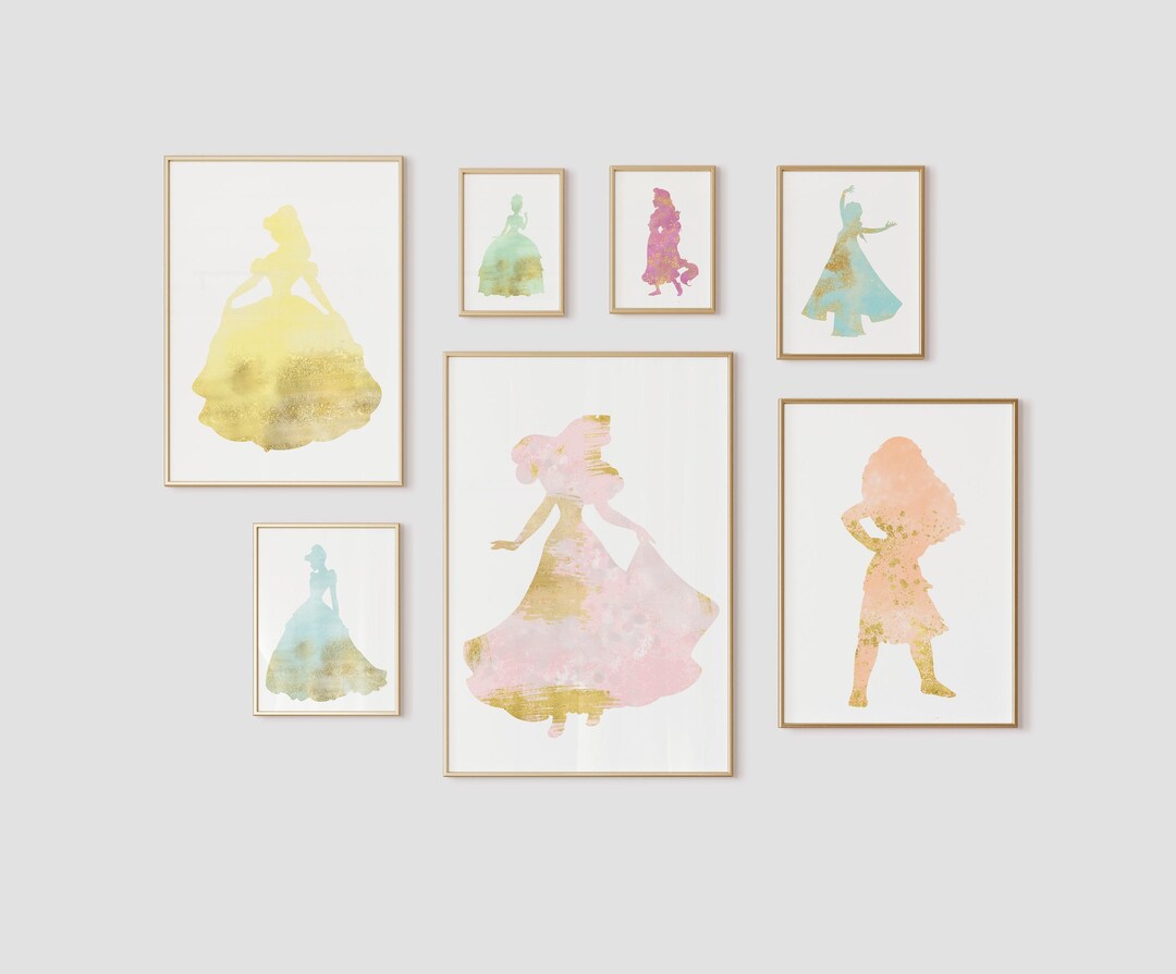 Princess Wall Art Print Set | Wall Art | Princess Nursery | Girls Room ...