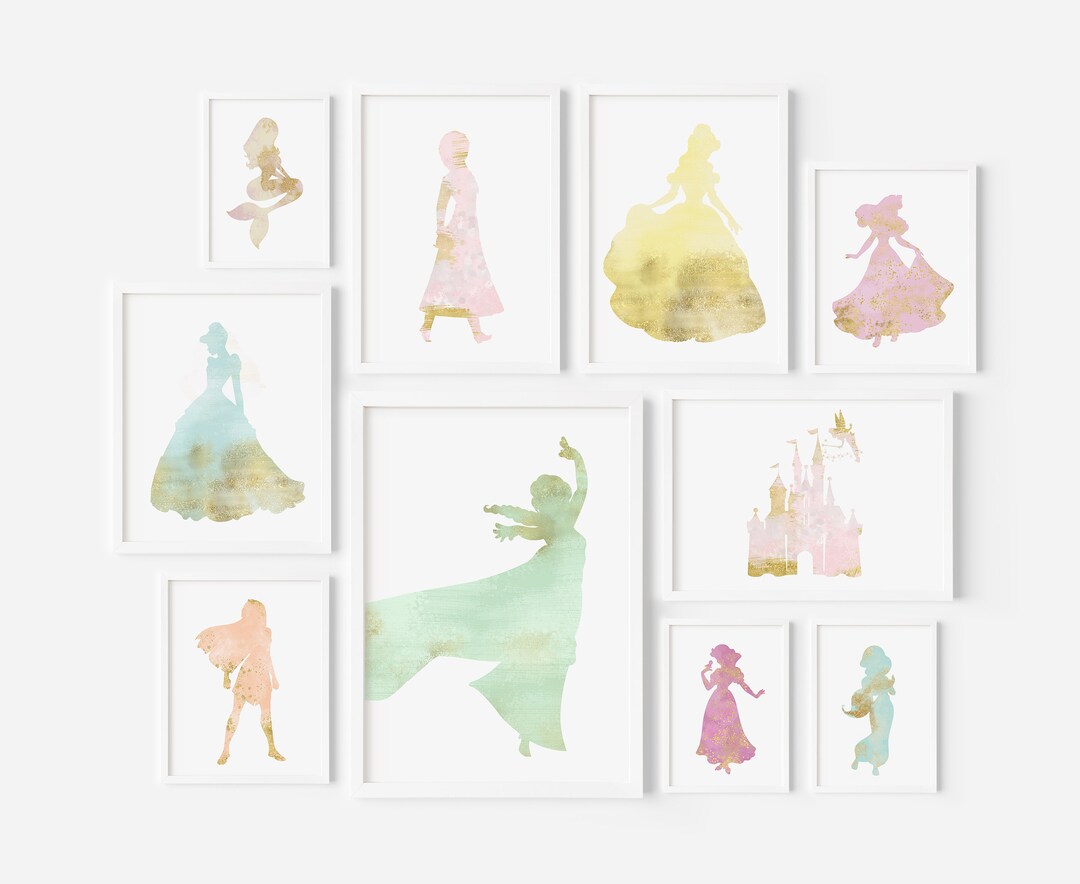 Princess Wall Art | Pink Gallery Wall | Wall Art | Princess Nursery ...