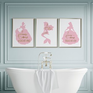 Princess Decor, Princess Bathroom Wall Art, Princess Nursery, Baby ...