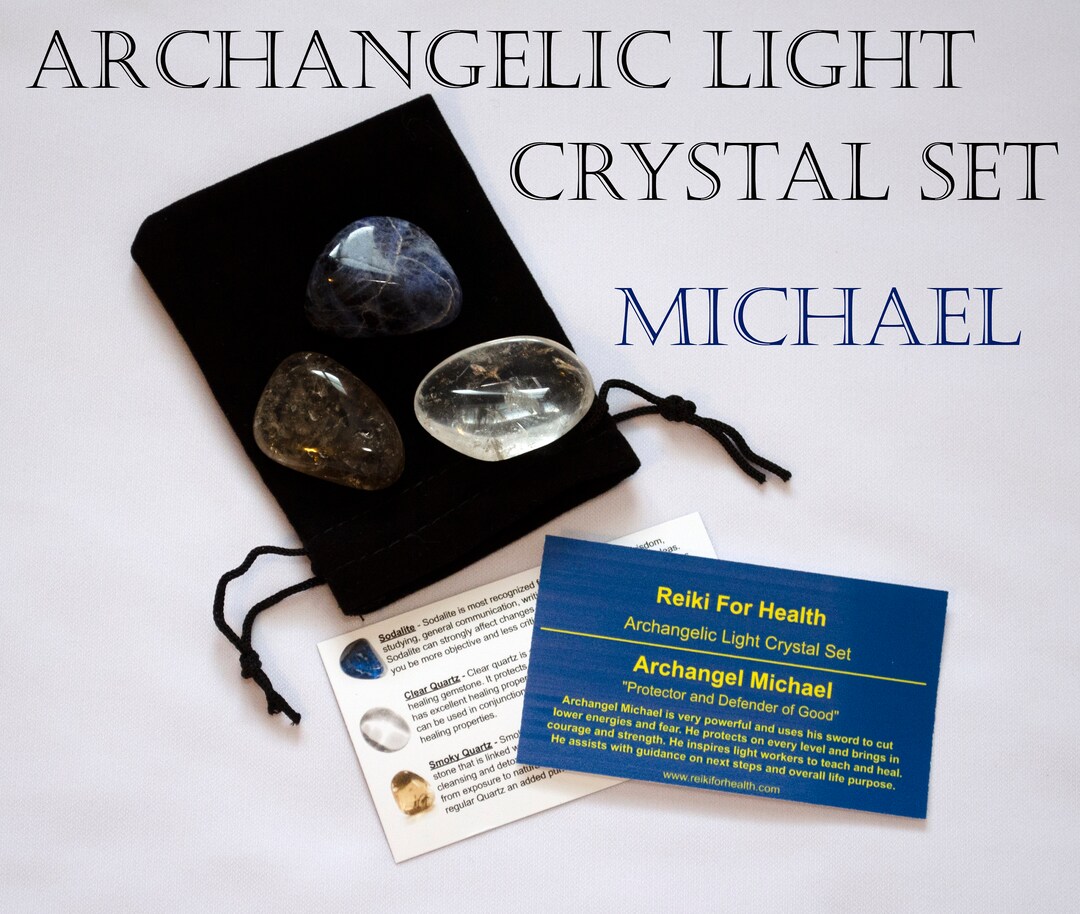 Archangel Michael Crystal Set-angel Crystal Healing-angelic Stone Kit ...