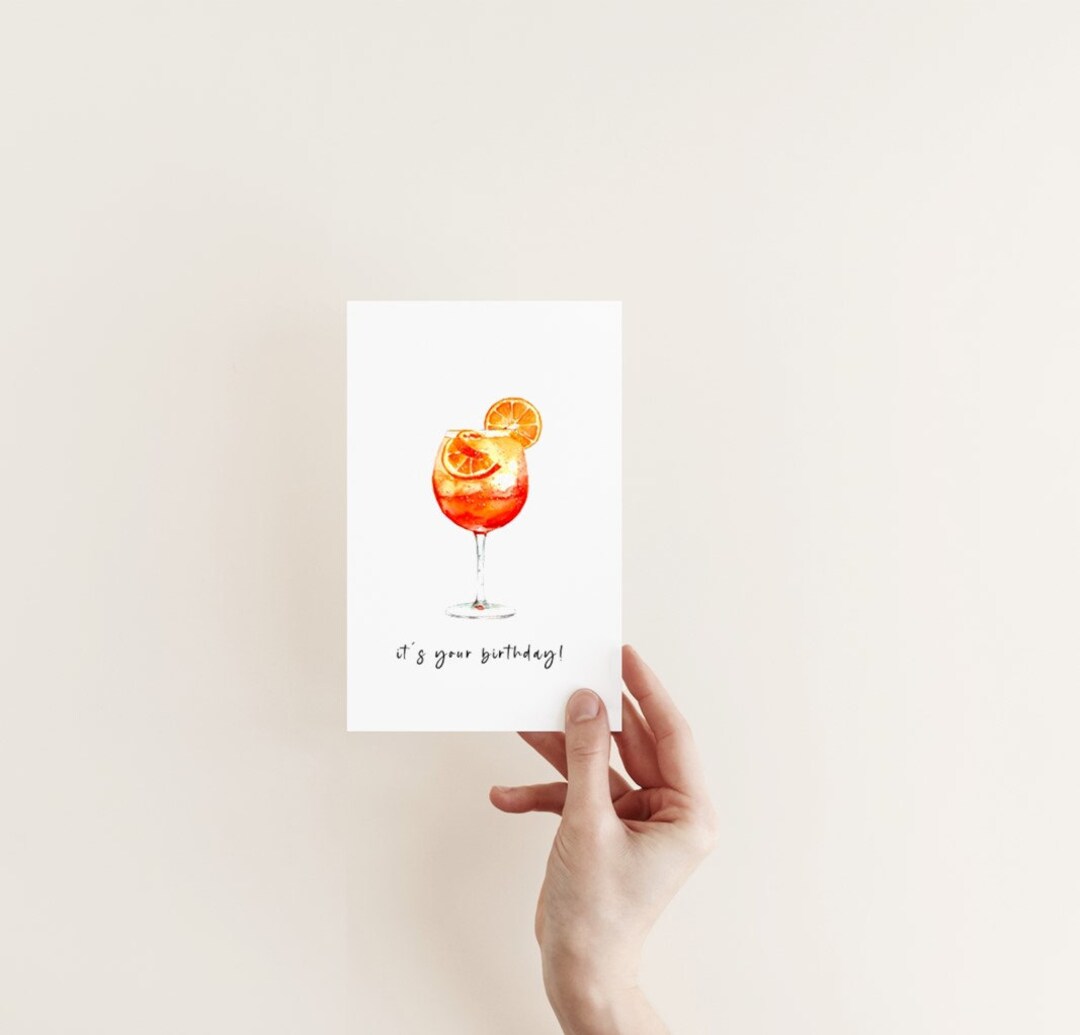 Birthday Greeting Card / Happy Birthday Card / Aperol Birthday Card - Etsy