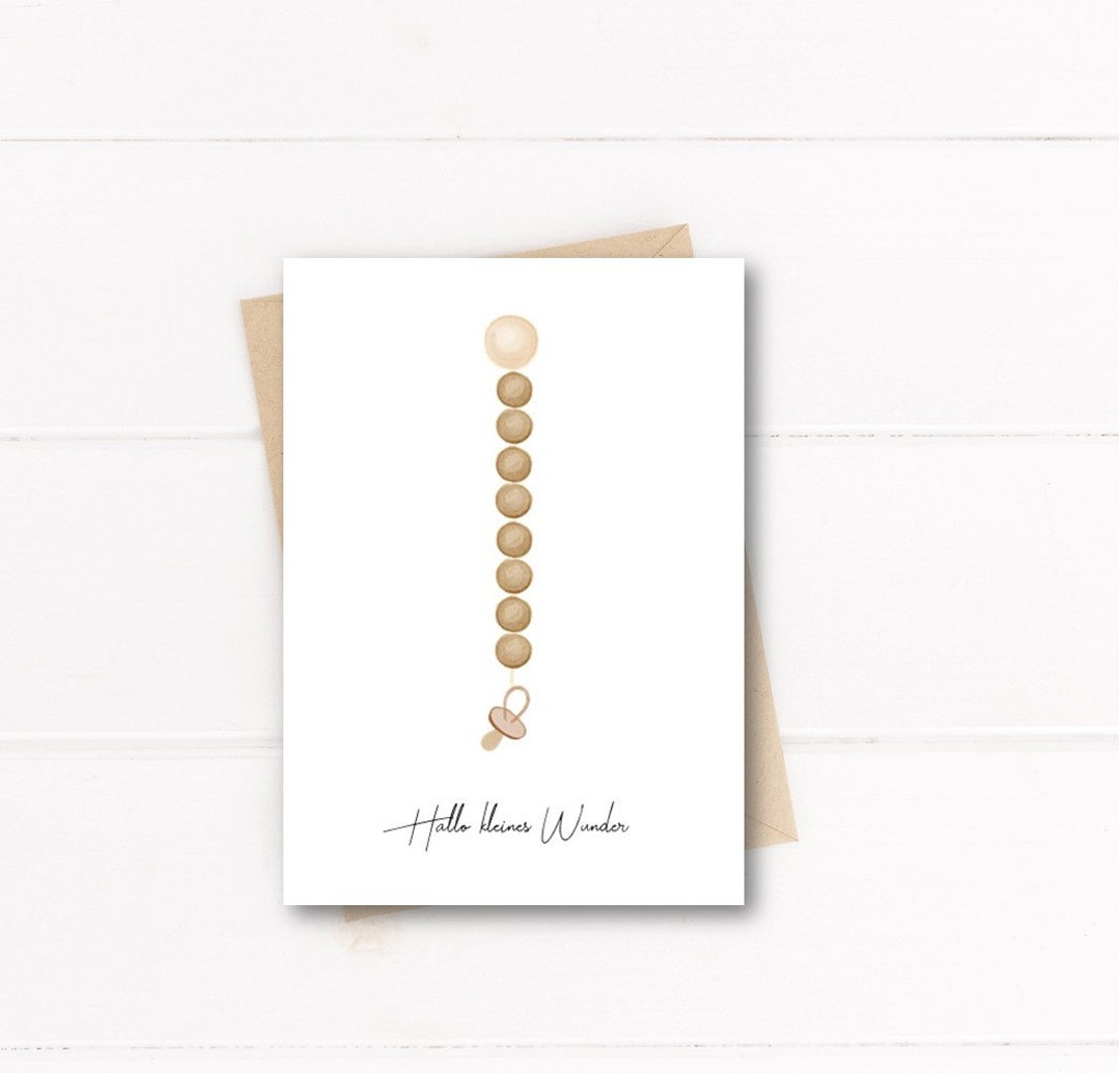 Congratulations Card Birth / Card Baby / Card Birth / Dummy Chain - Etsy