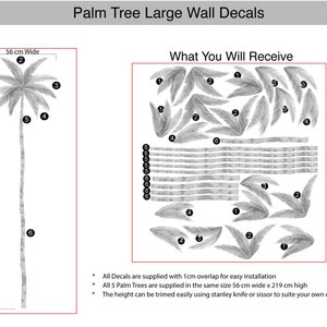 Palm Tree Grey Large Wall Decals | Grey Colour Palm Tree Wall Decals - Etsy