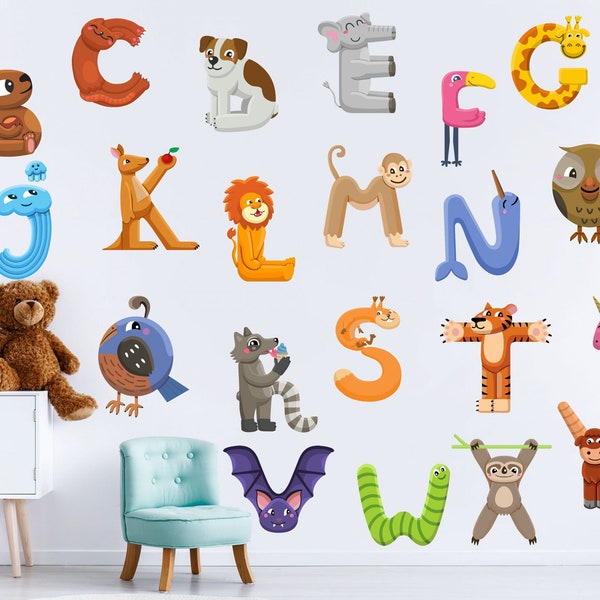 Alphabet Wall Decal - Etsy
