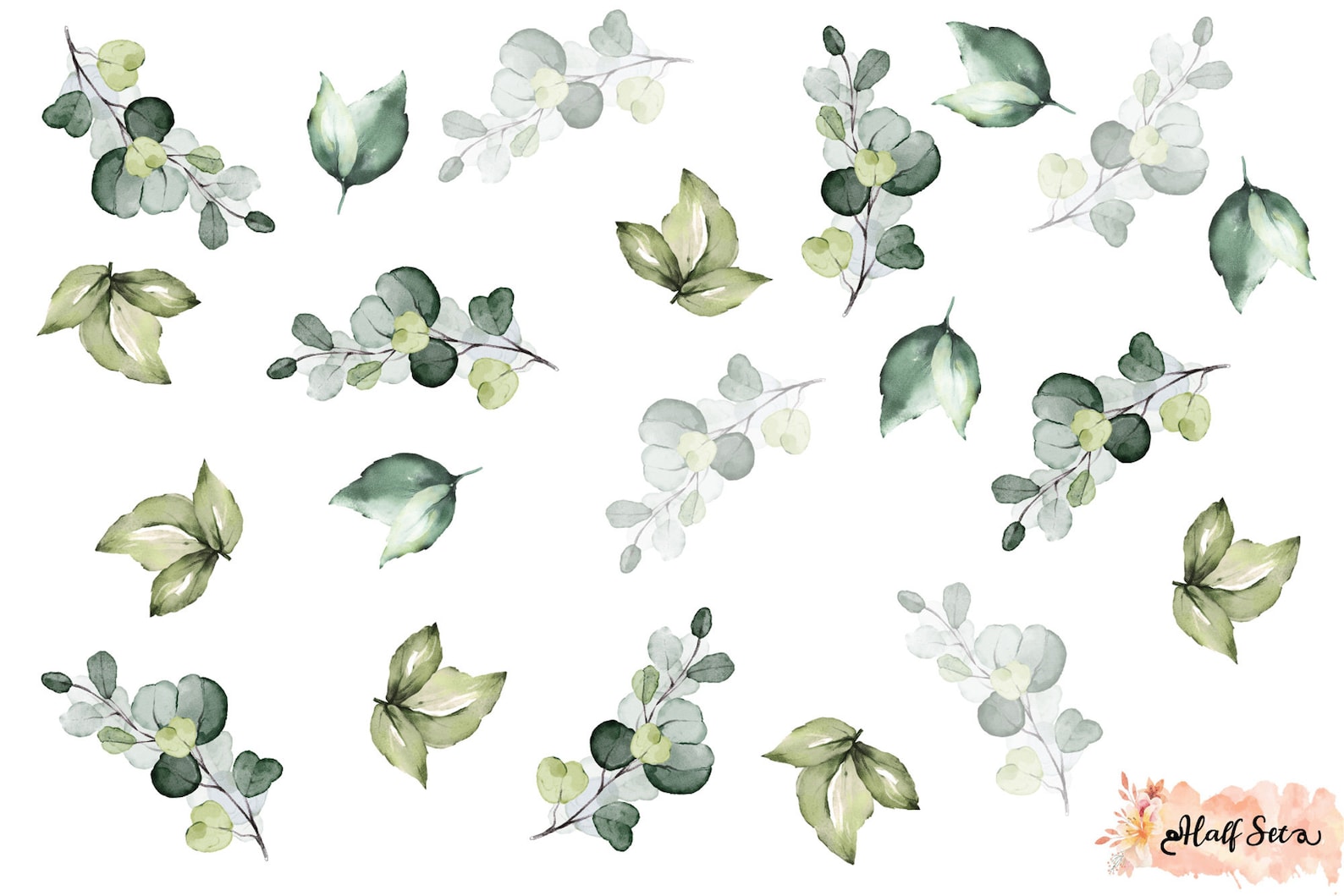 Green Foliage Wall Decal Set - Etsy