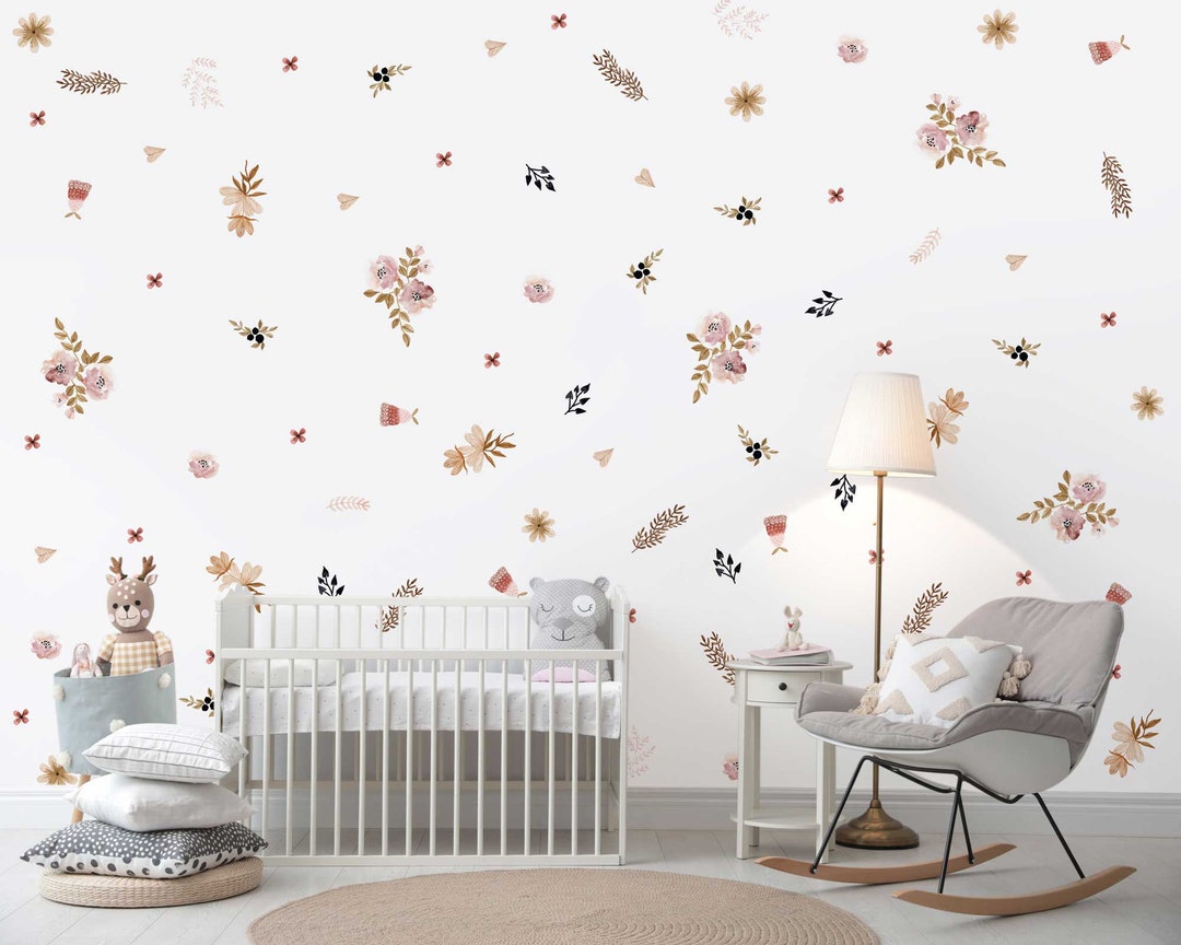 Watercolor Floral Pattern - A - Wall Decal Set | April Patterns ...