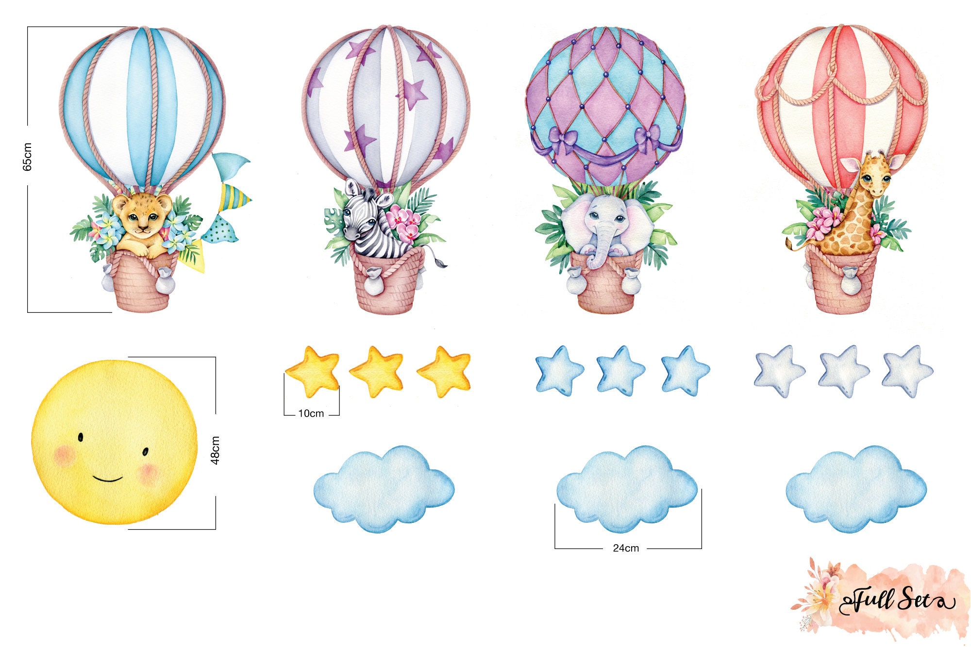 African Safari Hot Air Balloon Set - Etsy